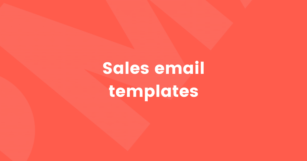 Sales email templates